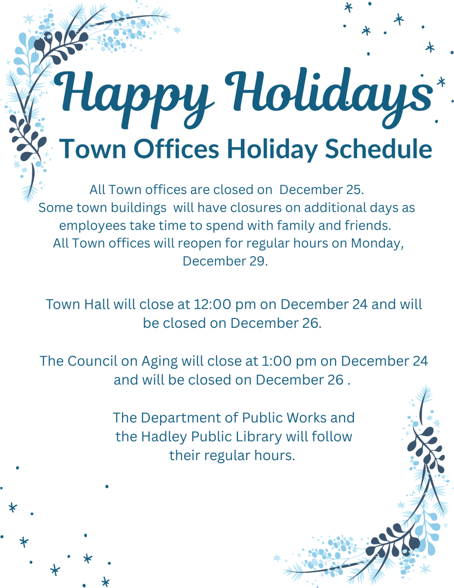 Town of Hadley Holiday Schedule | Hadley MA